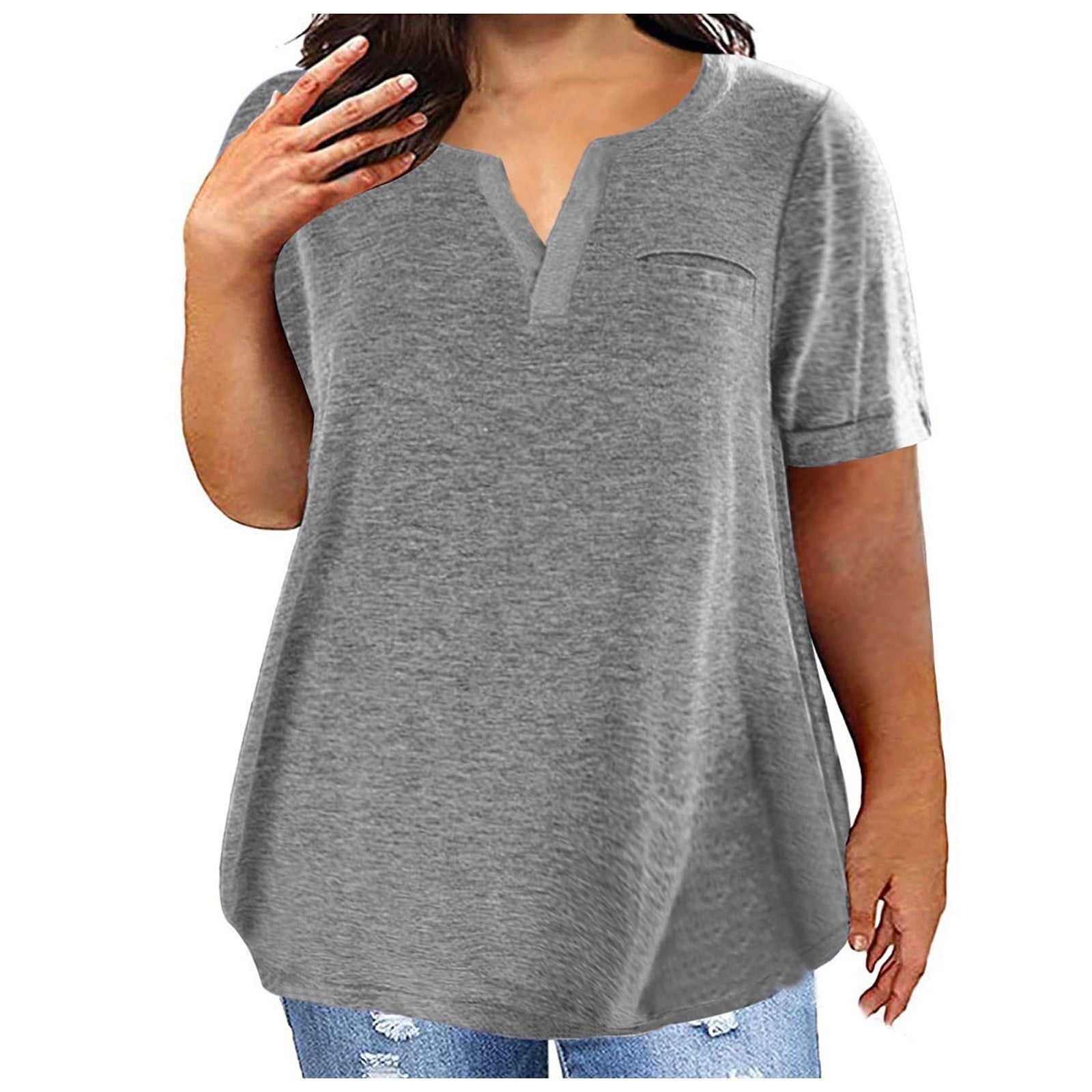 ZyeKqe Lightweight T-Shirts for Women, Plus Size, Short Sleeve ...
