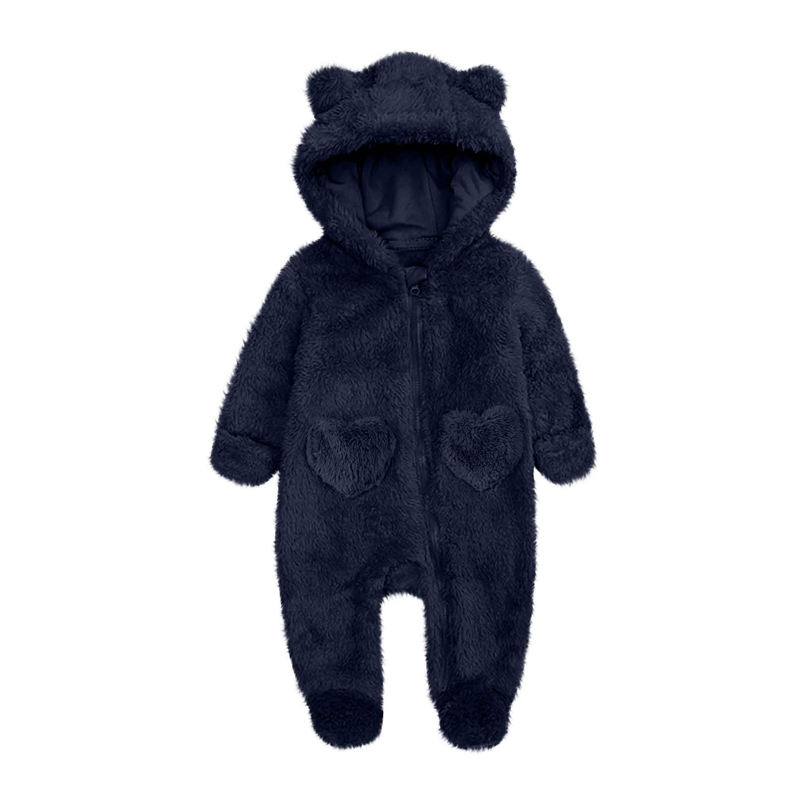 ZyeKqe Winter Baby Clothes Keep Warm Fleece Thick Onesie Cute Ear ...