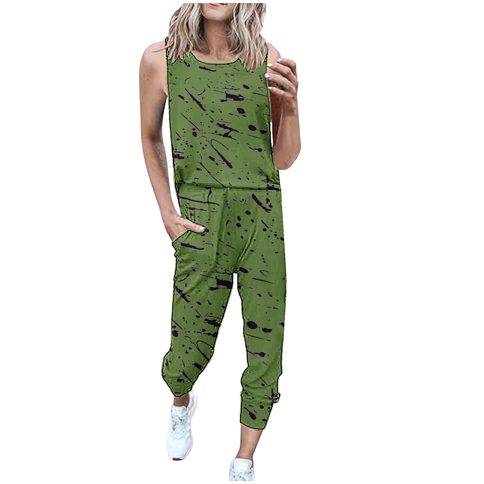 ZyeKqe Womens 2 Piece Outfits Short Sleeve Tops Long Pants Jogger 2024 ...