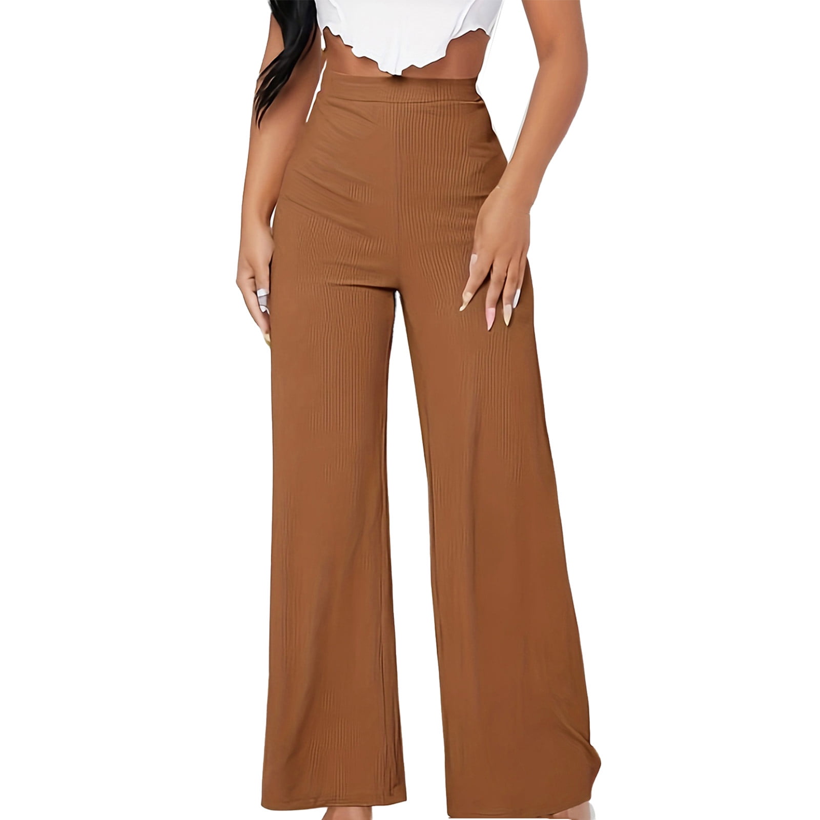 ZyeKqe Womens Plus Size Dress Pants High Waisted Business Casual Pants ...