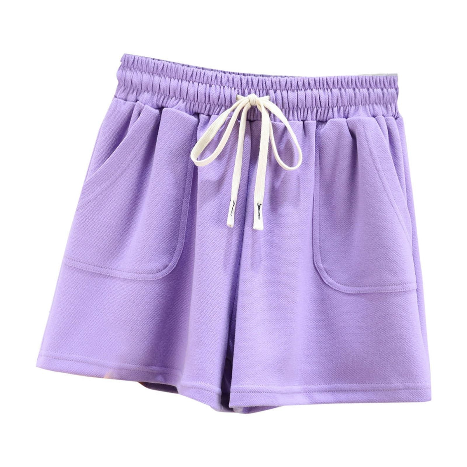 ZyeKqe Womens Shorts Casual Summer Wide Leg Beach Drawstring Shorts ...