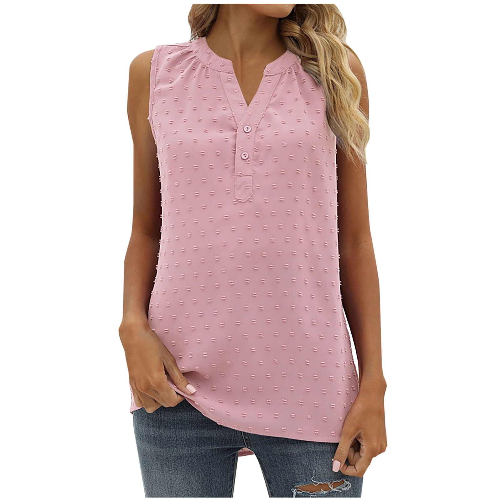 ZyeKqe Womens V Neck Tank Tops Business Casual Blouses Summer ...