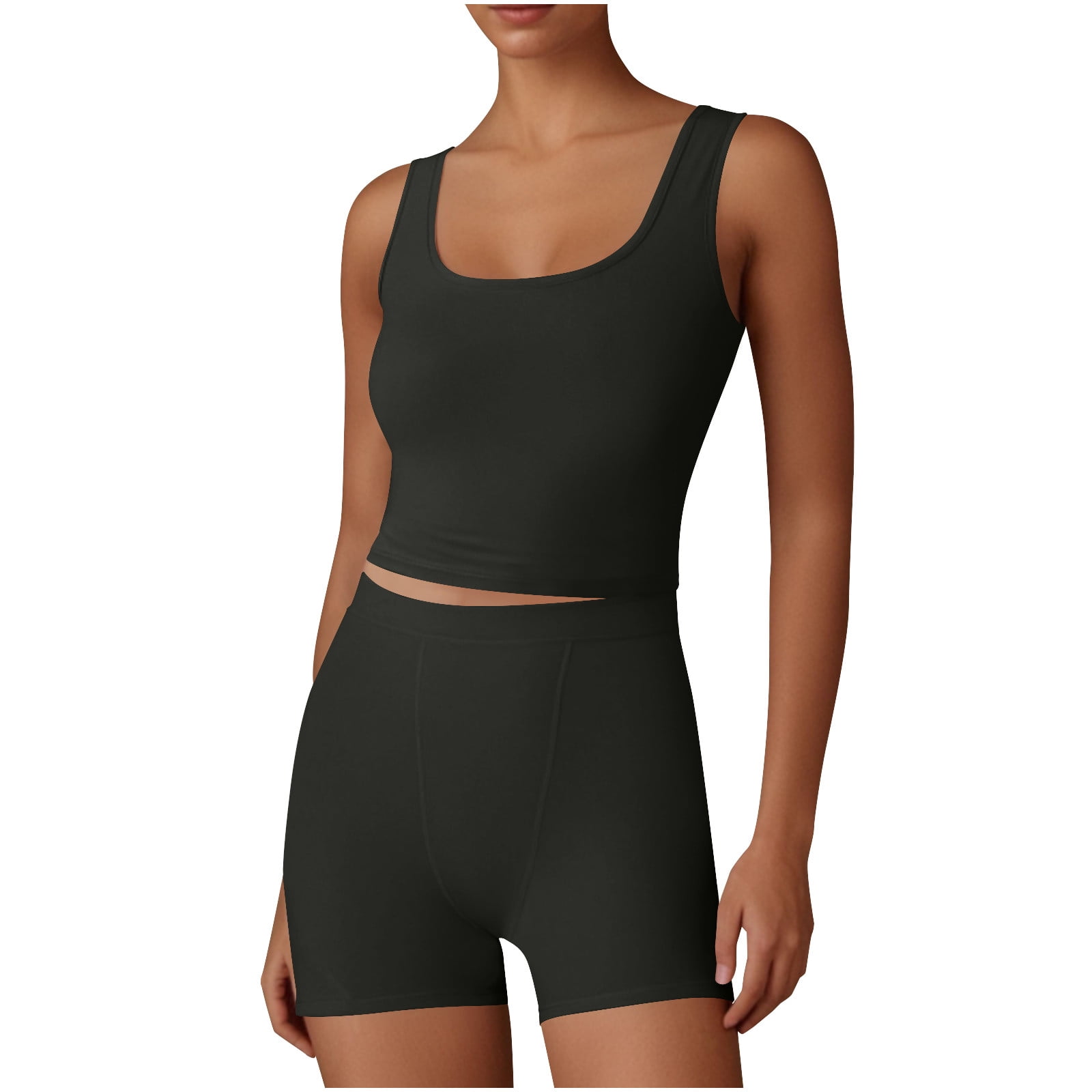 ZyeKqe Workout Sets for Women 2 Piece Seamless Yoga Outfits Crop Tank ...