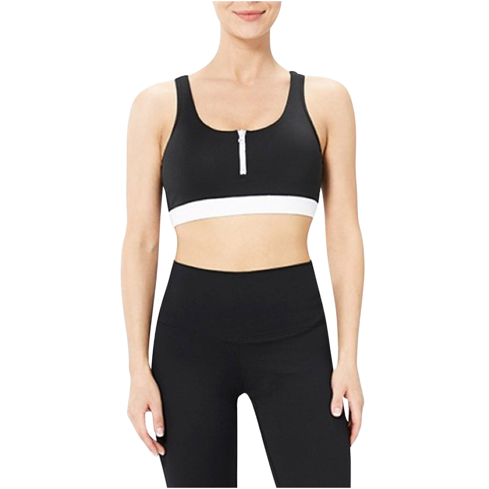 ZyeKqe Zip Front Closure Bra for Womens Wireless Sports Bras Padded ...