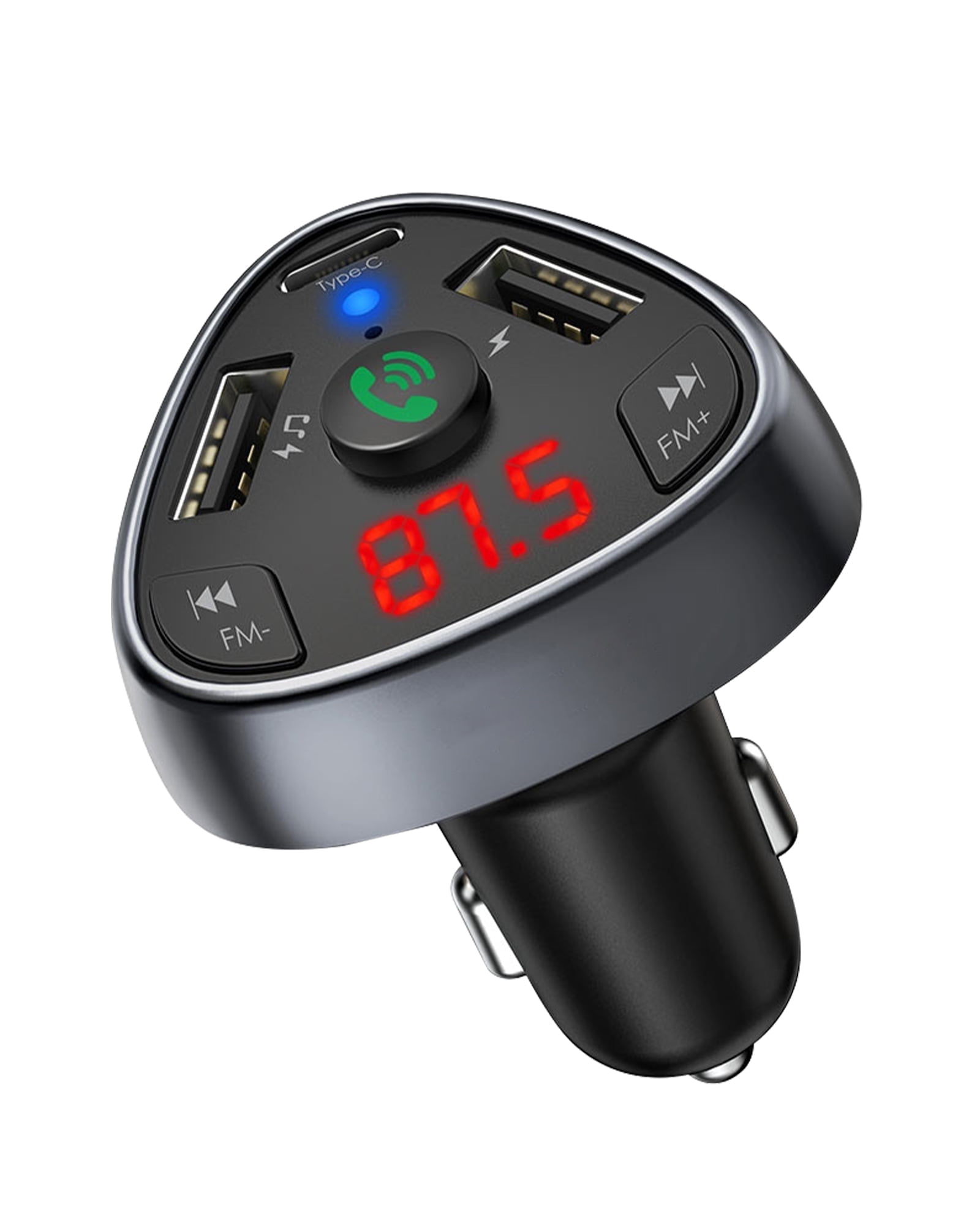 Zyerch Bluetooth 5.3 FM Transmitter, Car Charger 2 USB Ports, Wireless ...