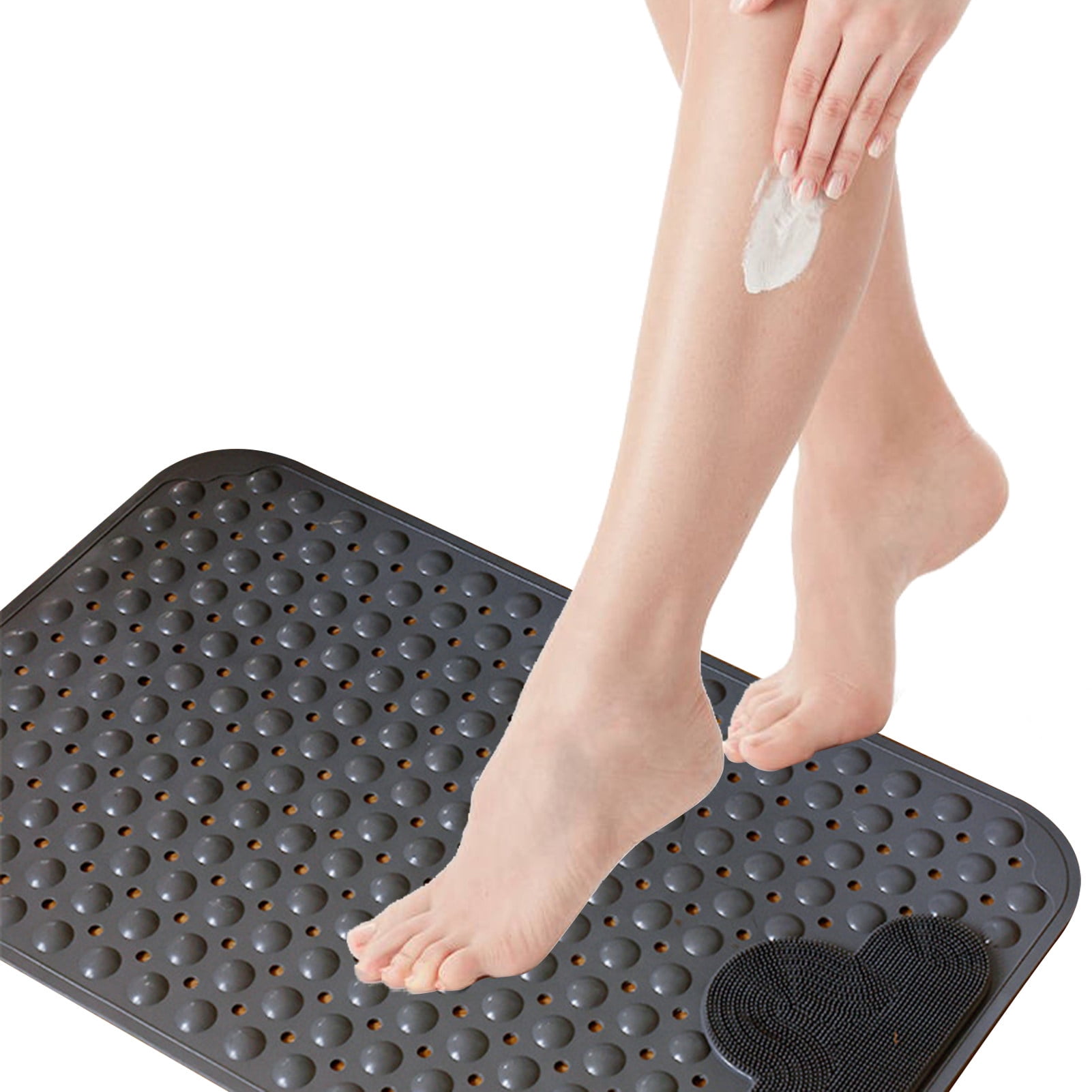Zyhtgyee Bath Mat Non Slip Bath Mat Suction Cup Drain Hole Bubble ...