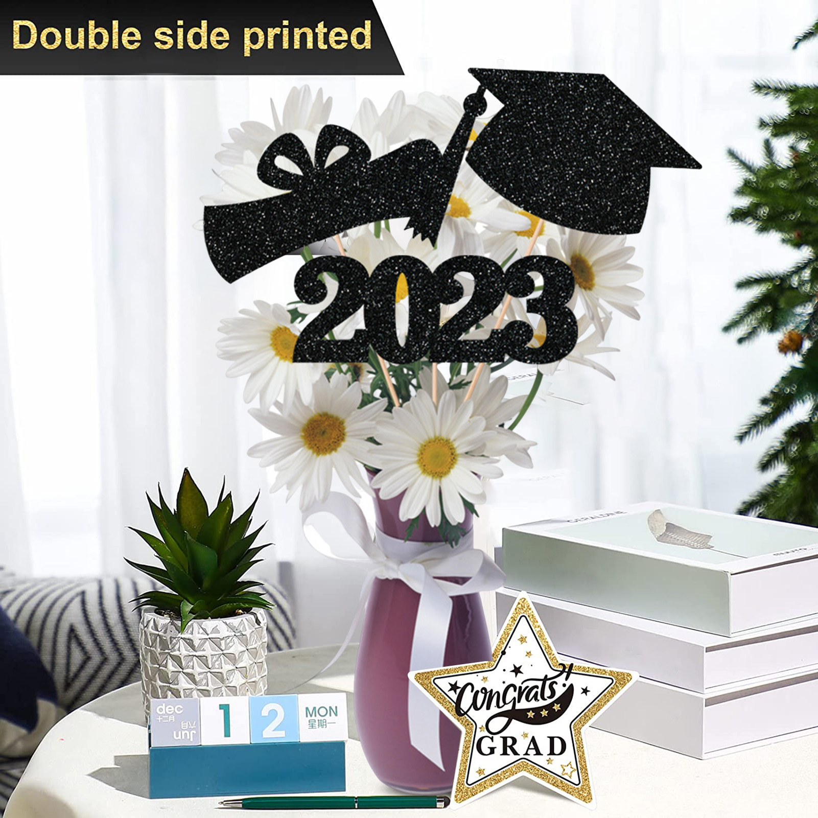 Zyhtgyee Cake Topper Art Graduation Cake Topper Set Easy to Assemble ...