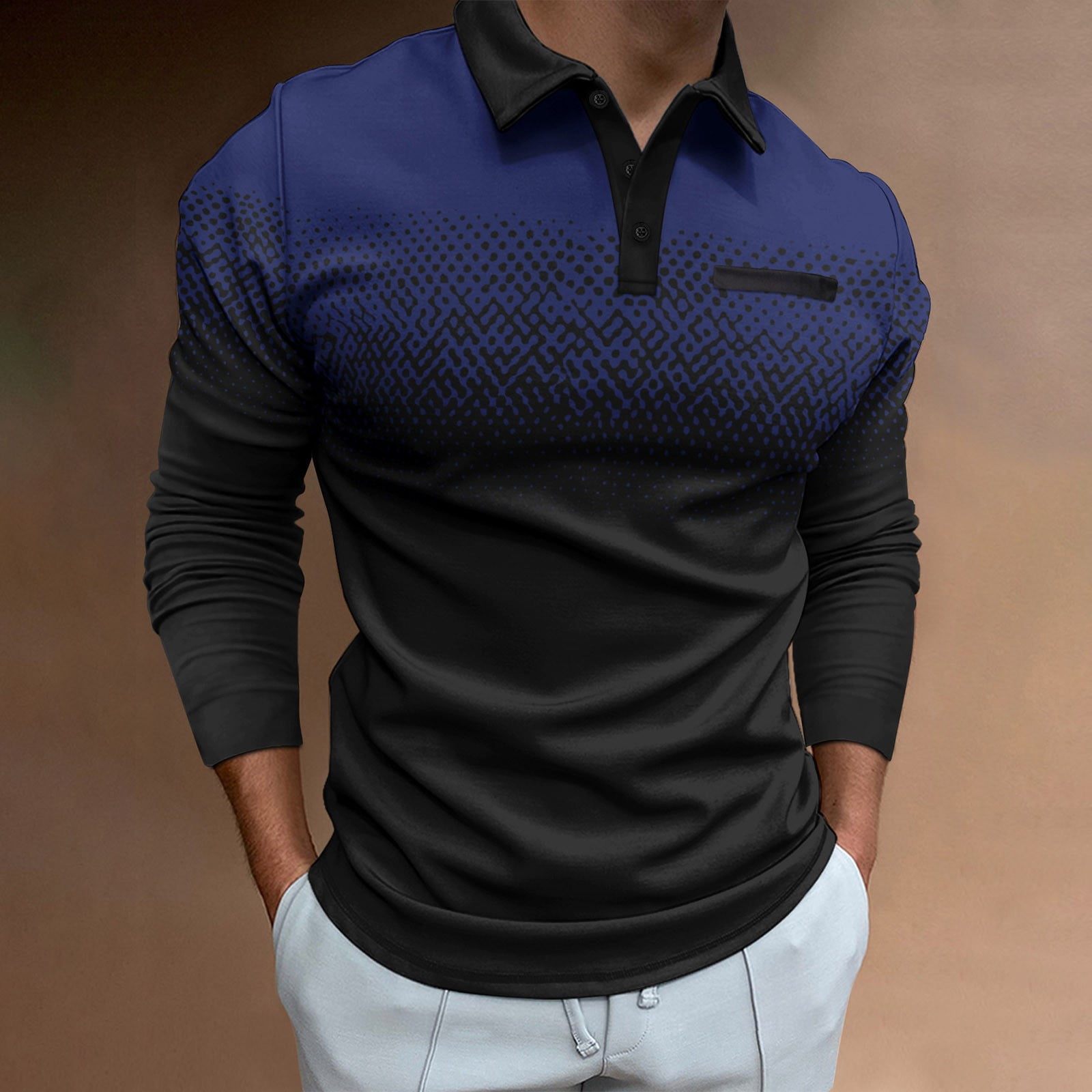 Zylanna Men's Long Sleeve Polo Shirts with Chest Pocket, Spring Fall ...