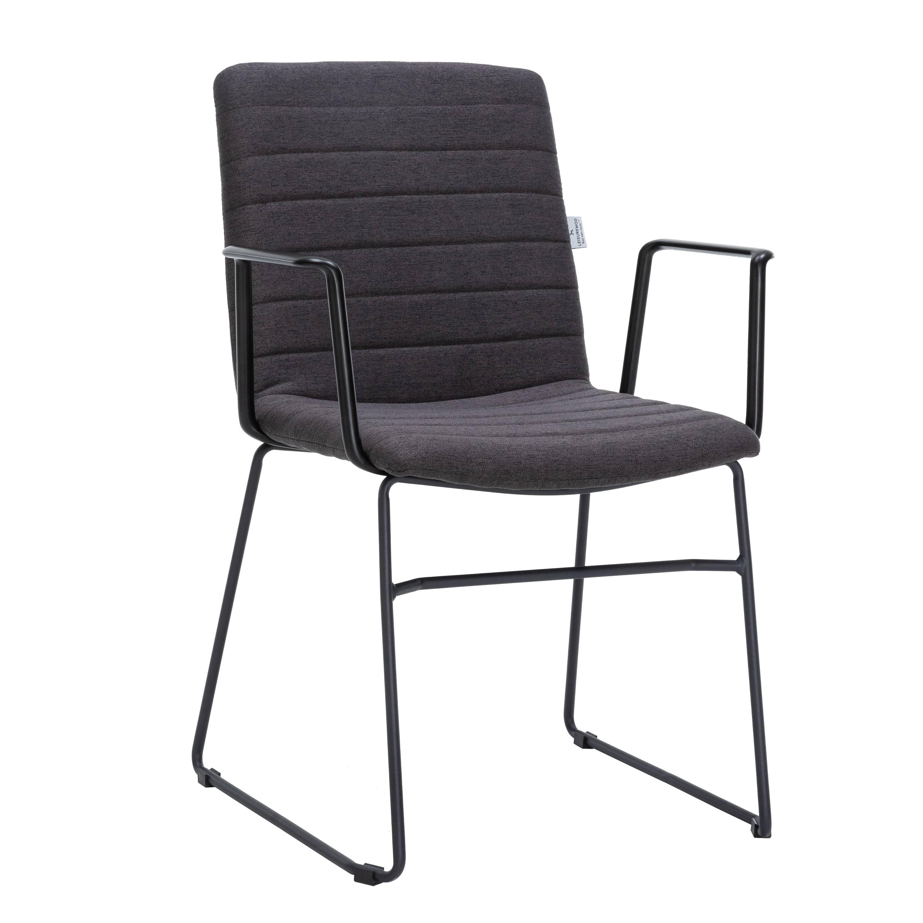 LeisureMod Ergonomic Office Chair Upholstered in Polyester with Powder ...
