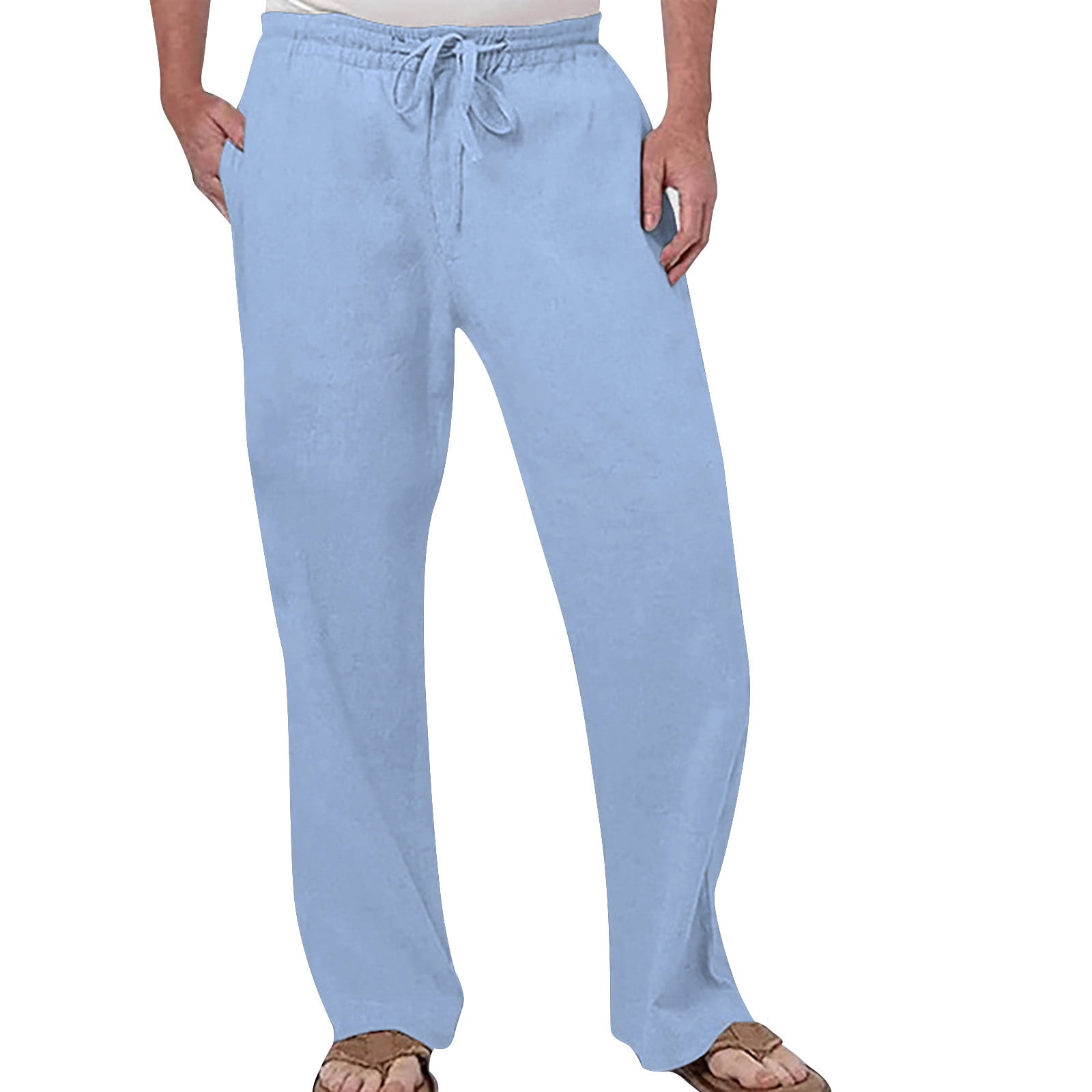 Zylarhe Casual Pants for Men Mens Fashion Casual Solid Color Try ...