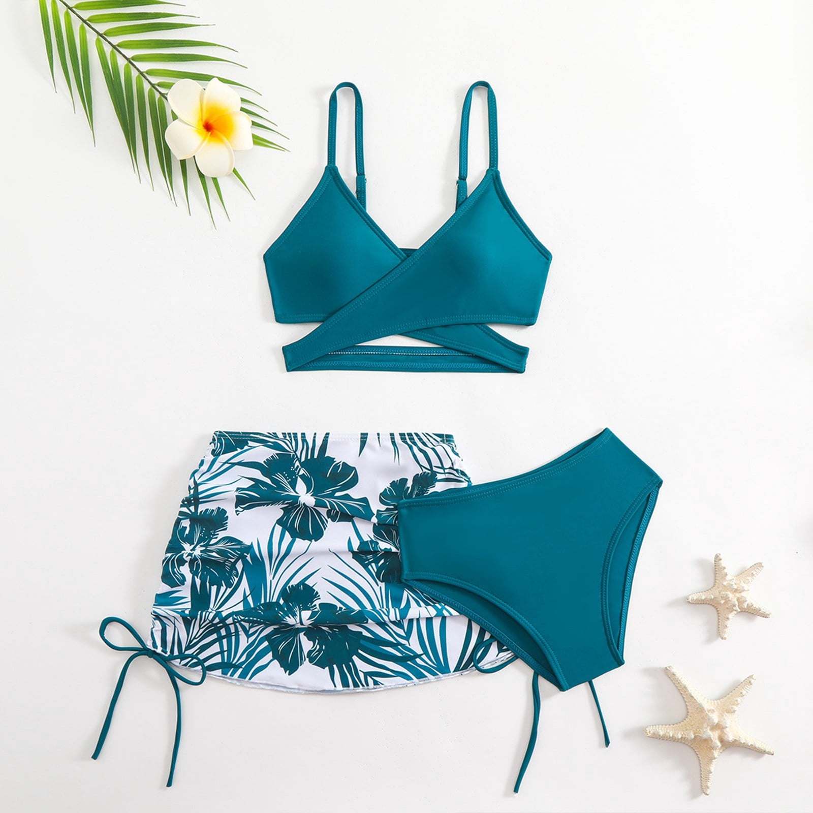 Zylarhe Girls Swimsuit 3 Piece Girls Summer Beachwear Set for Girls 3 ...