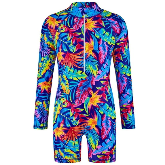 Zylarhe Girls Swimsuit, Girls Swimwear Kids Leaf Print Swimsuit for ...