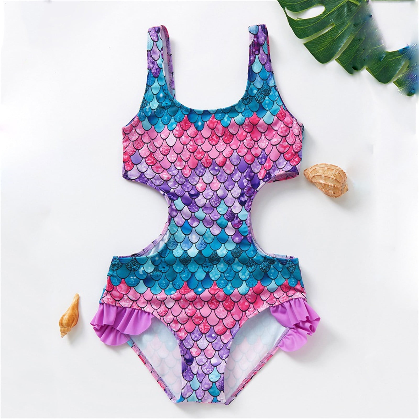 Zylarhe Girls Swimsuit, Girls Swimwear for Kids Long Sleeve Swimsuit ...