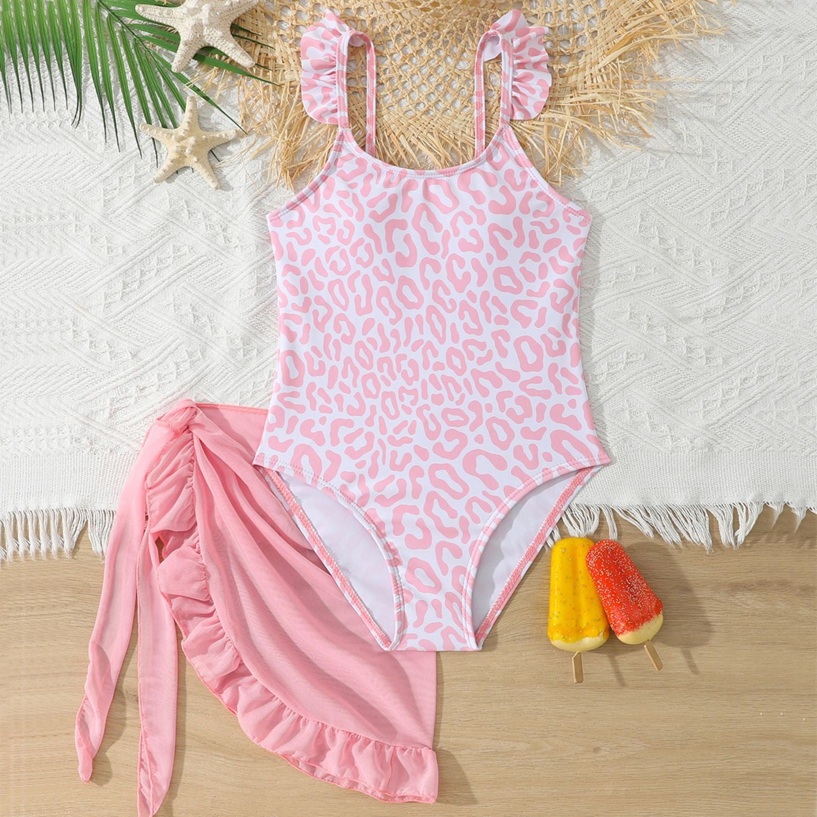 Zylarhe Girls Swimsuit, Stylish Girls Two Piece Bikini Set with Flowy ...