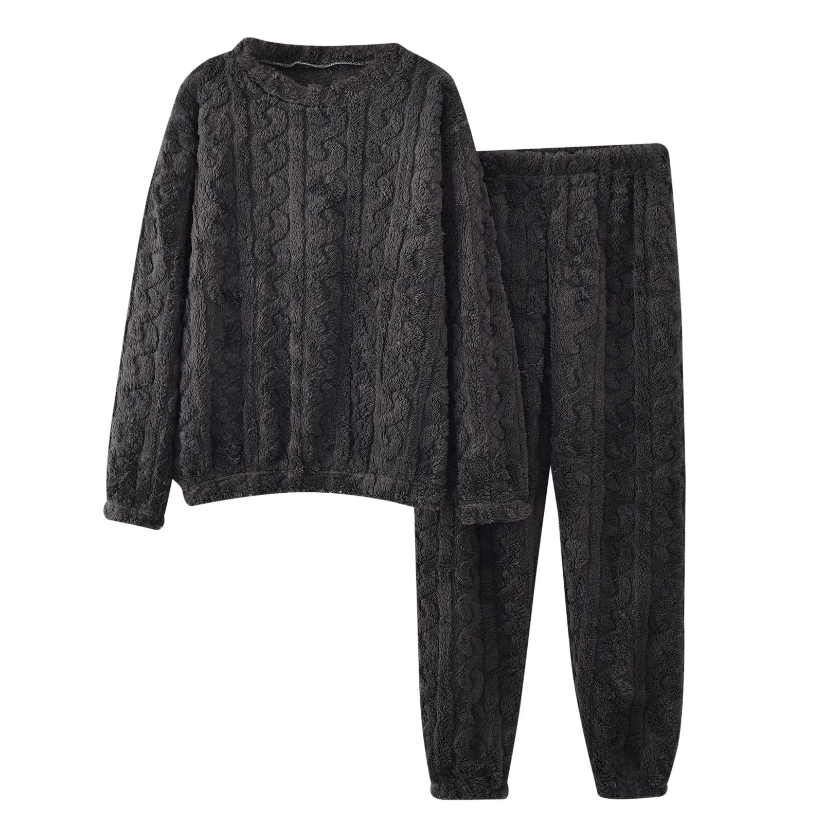 Zylarhe Men's And Women's Same Warm Pajamas Fuzzy Pajama Set ...
