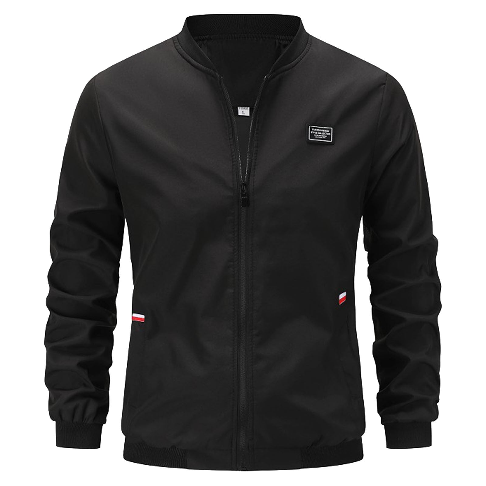 Zylarhe Mens Casual Solid Color Outdoor Lapel Pocket Trench Coat Jacket ...
