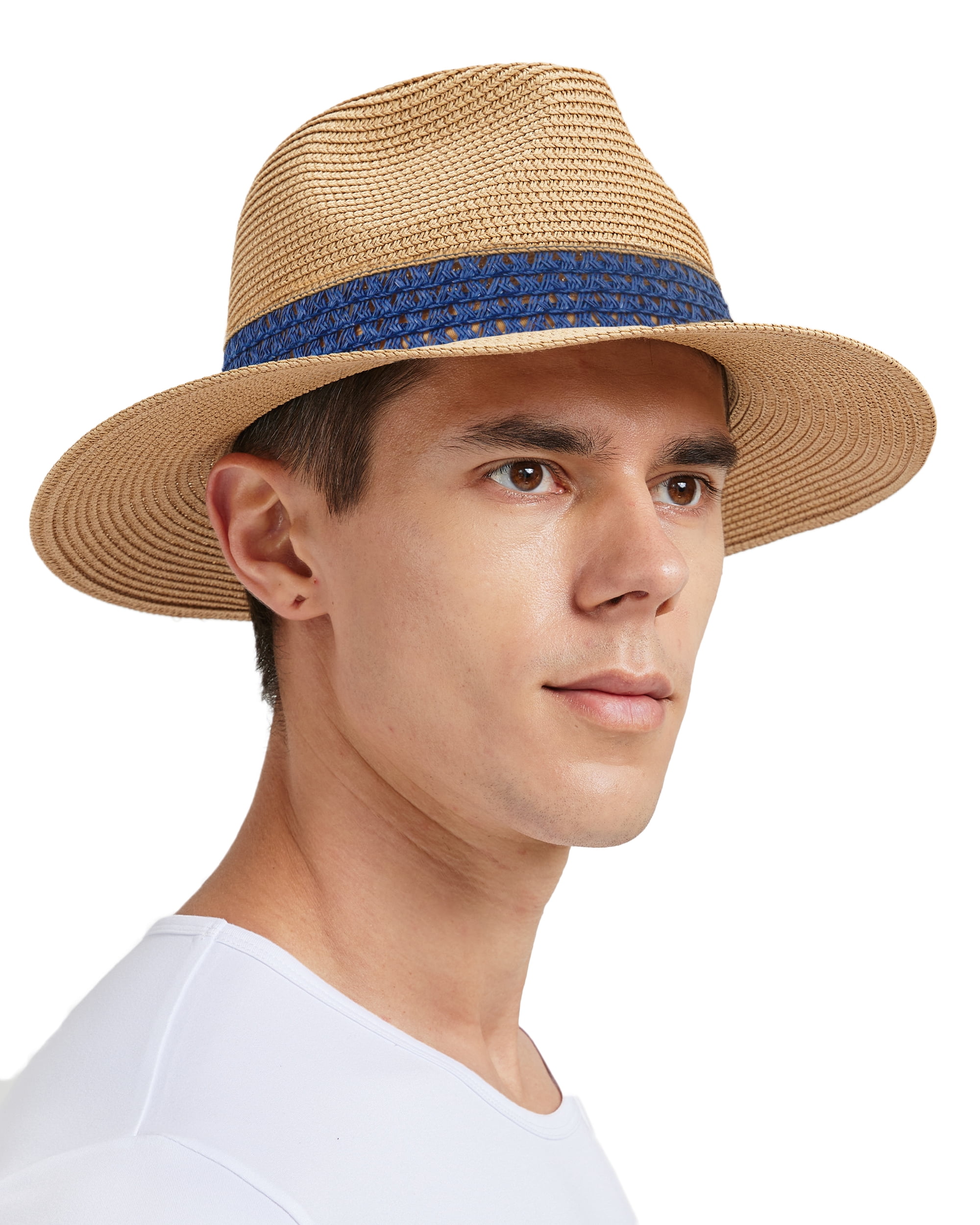 Zylioo Large Straw Sun Hats,Big Heads Fedora Panama Hat for Summer ...