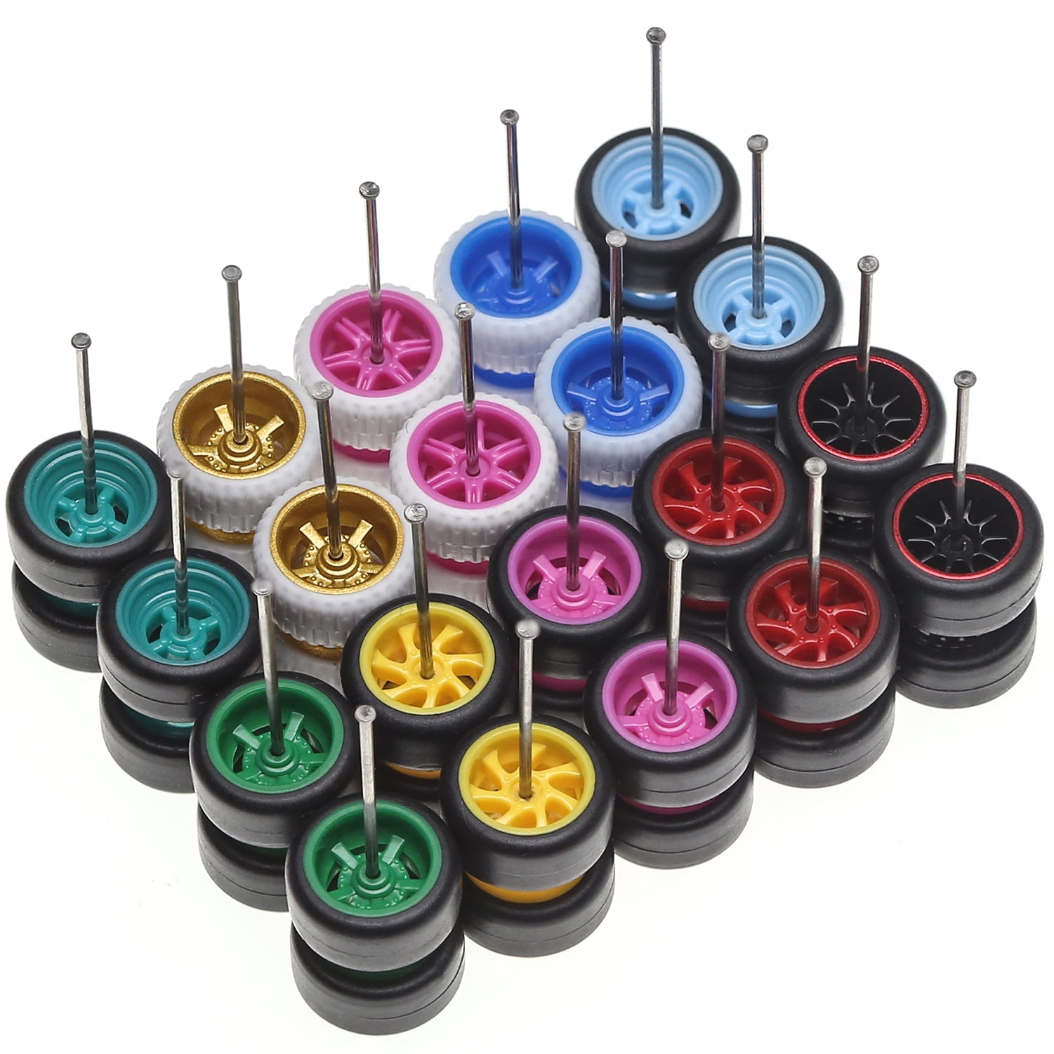 Zylopa 1/64Wheels 1 64 Wheels and Tires Set Compatible with 64 Alloy ...