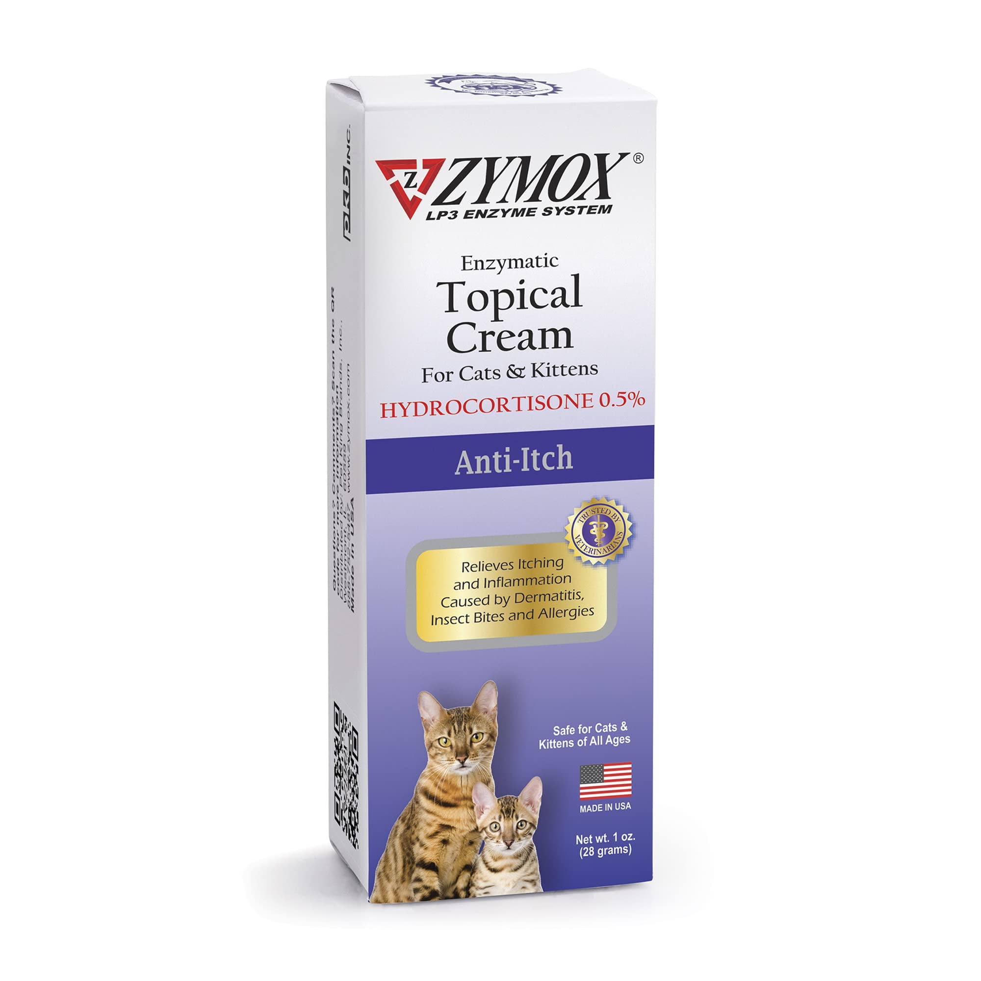 Zymox Enzymatic Anti-Itch Topical Cream with 0.5% Hydrocortisone for ...
