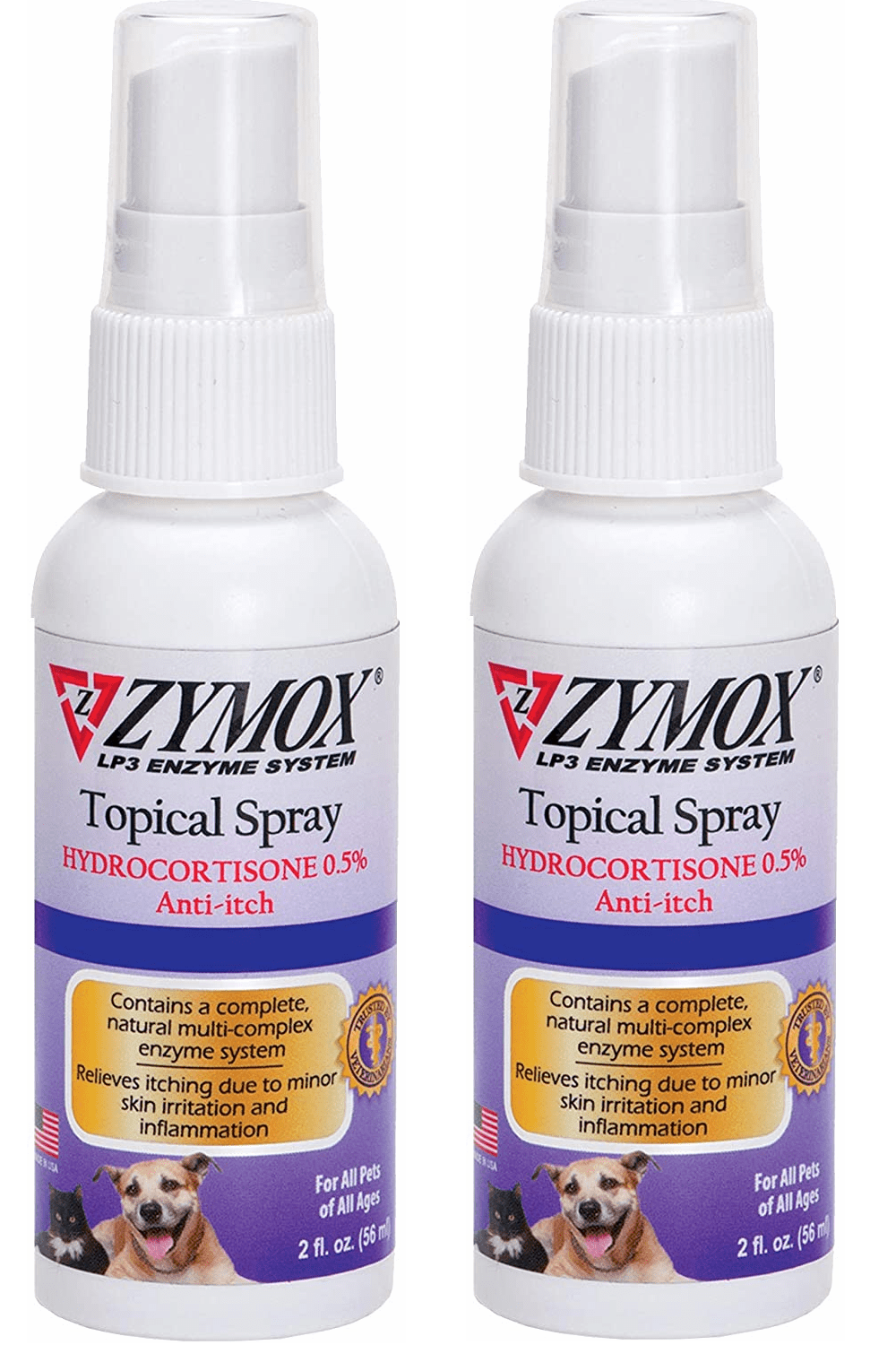 Zymox Veterinary Topical Spray for Dogs & Cats, Pet Wound Care ...