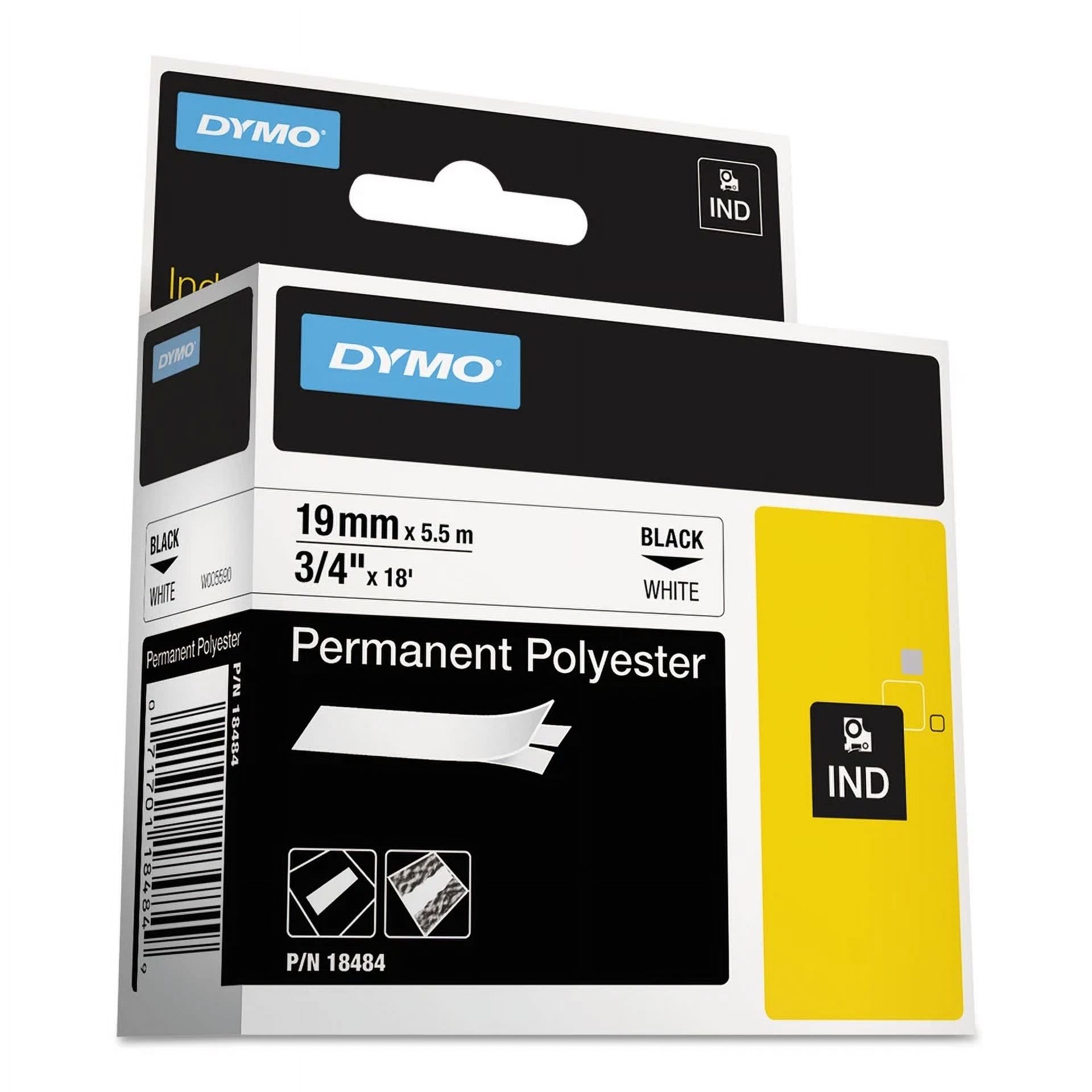 Zyne -Dymo Rhino Permanent Poly Industrial Label Tape 3/4" X 18 Ft ...