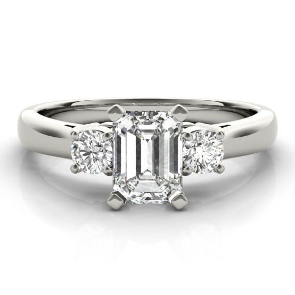 Zyne Jewel 1.8 Ct Excellent Emerald Cut Bettina Trilogy Engagement Ring - Three Diamond Design ...