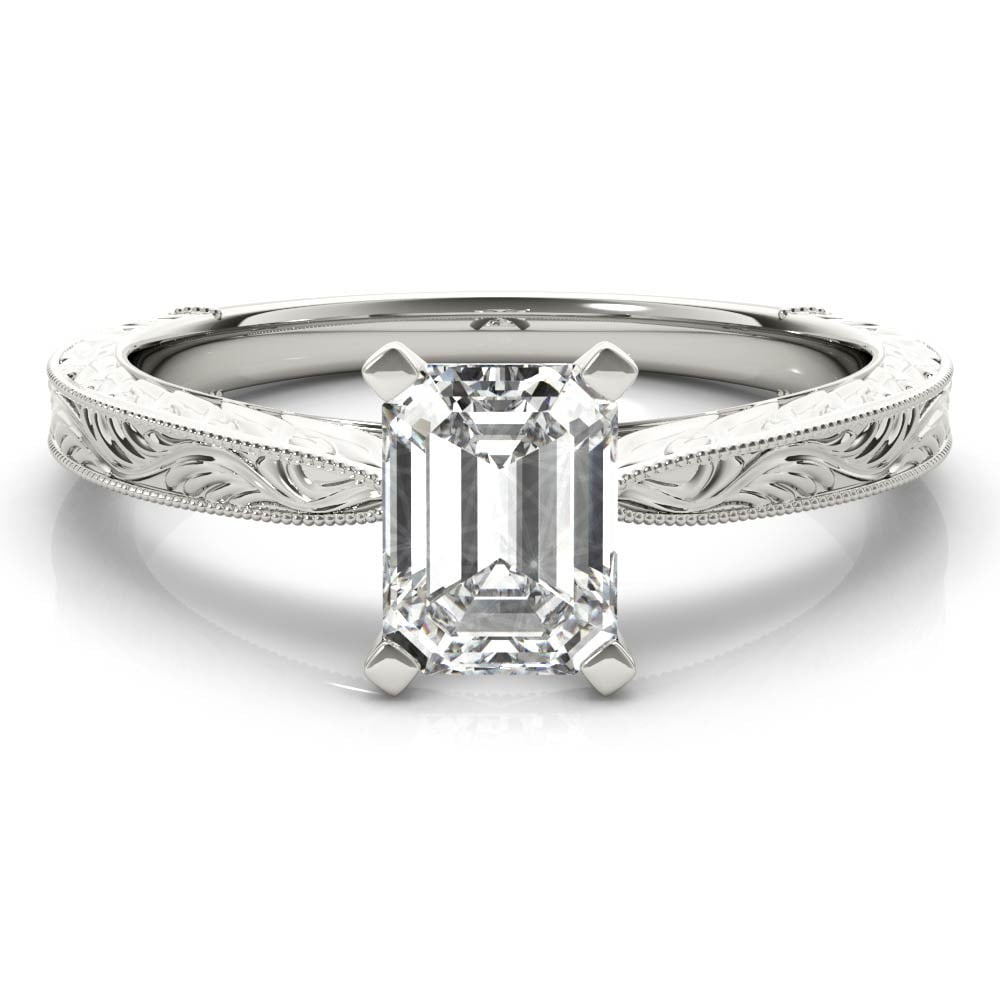 Zyne Jewelry 2.12 Ct Emerald Cut Vintage Engagement Ring for Her - Moissanite in Prong Setting ...