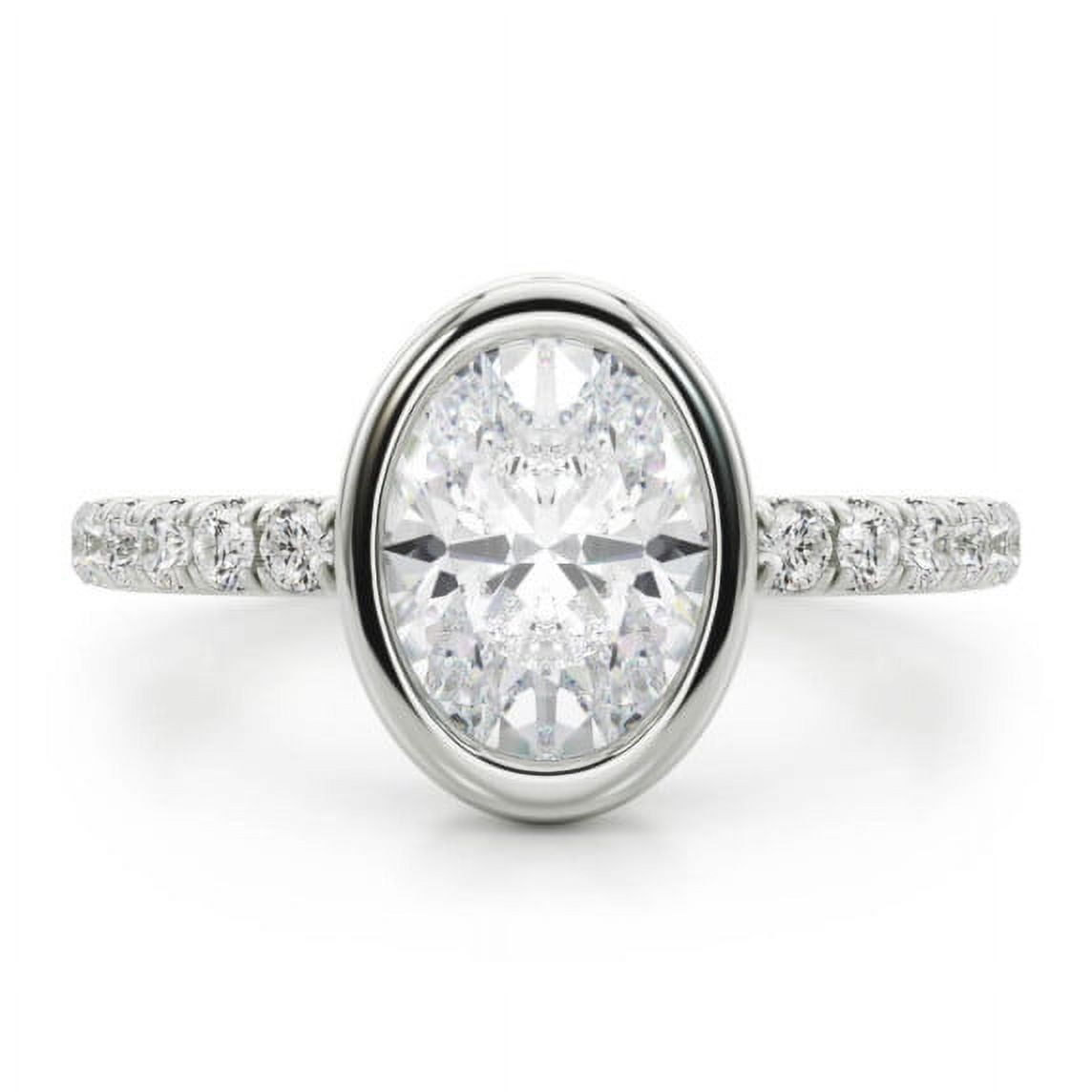 Zyne Jewelry 2.23 Ct Oval Cut Moissanite Ring for Women's - 14K White ...