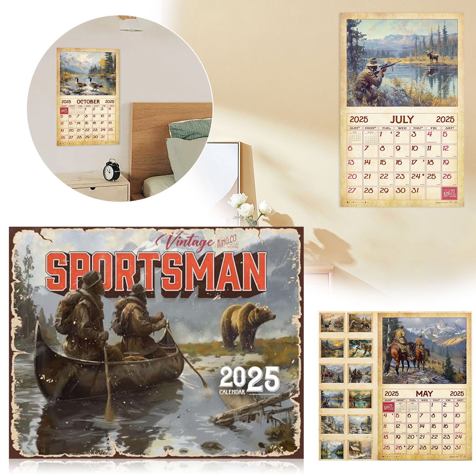 Zynic 2025 Vintage Wall Calendar 12 Month X Large Size 11x8in Best ...