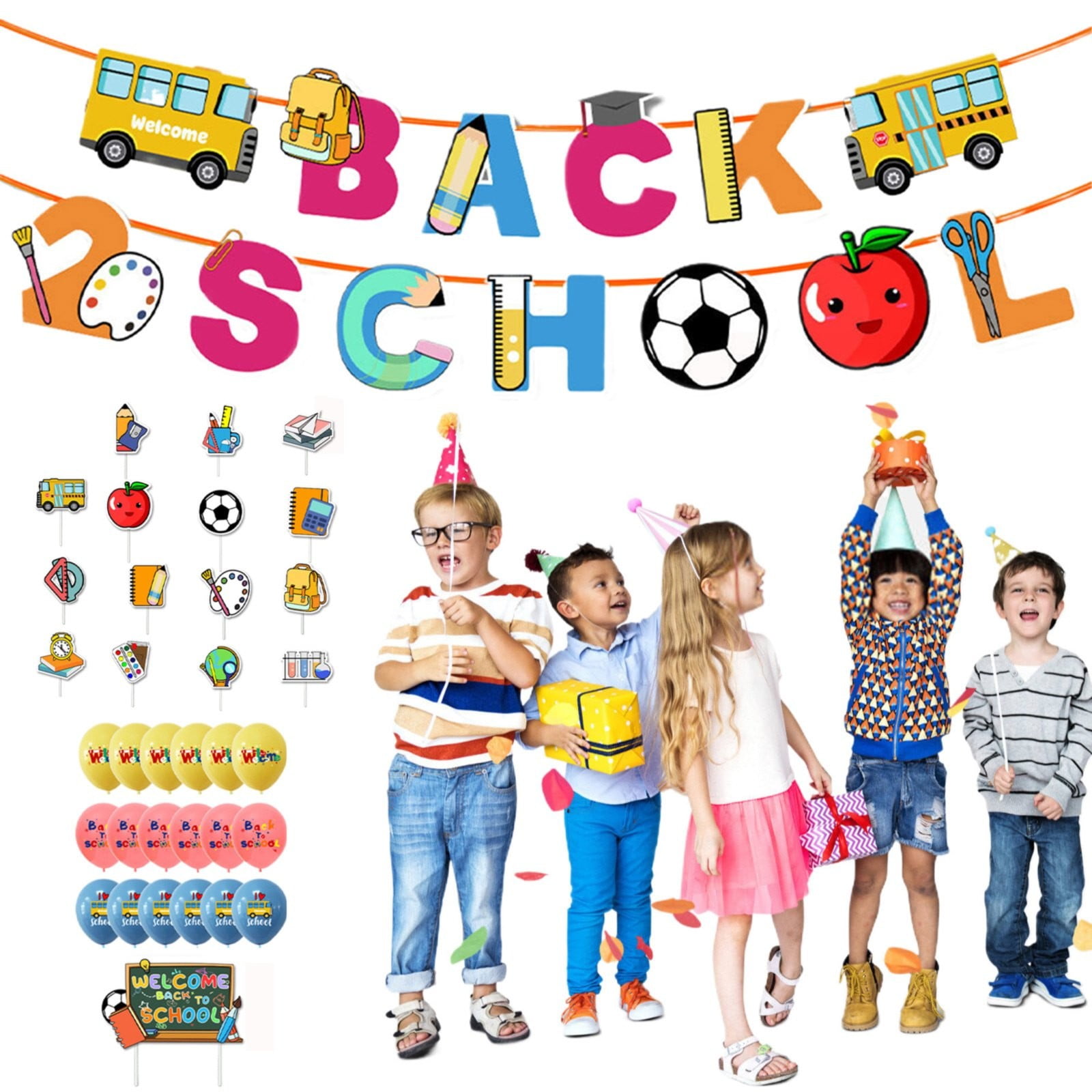 Zynic Back To School Decorations Back To School Themed Banners Cake ...