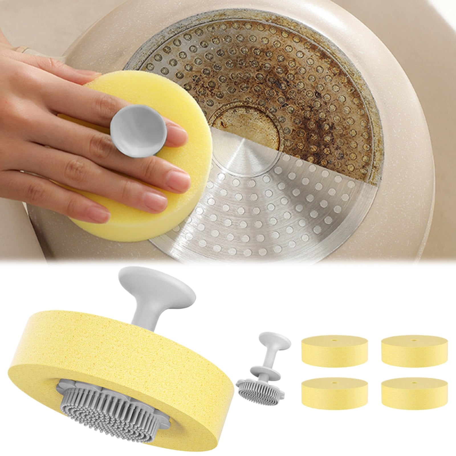 Zynic Dishwashing Sponge With Silicone Suction Cup Holder Kitchen ...