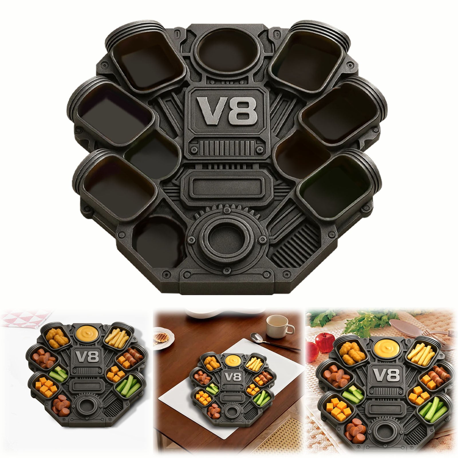 Zynic Engine Platter Reusable Plastic Lunch Trays Cool Engine Modeling Charcuterie Boards Cheese ...