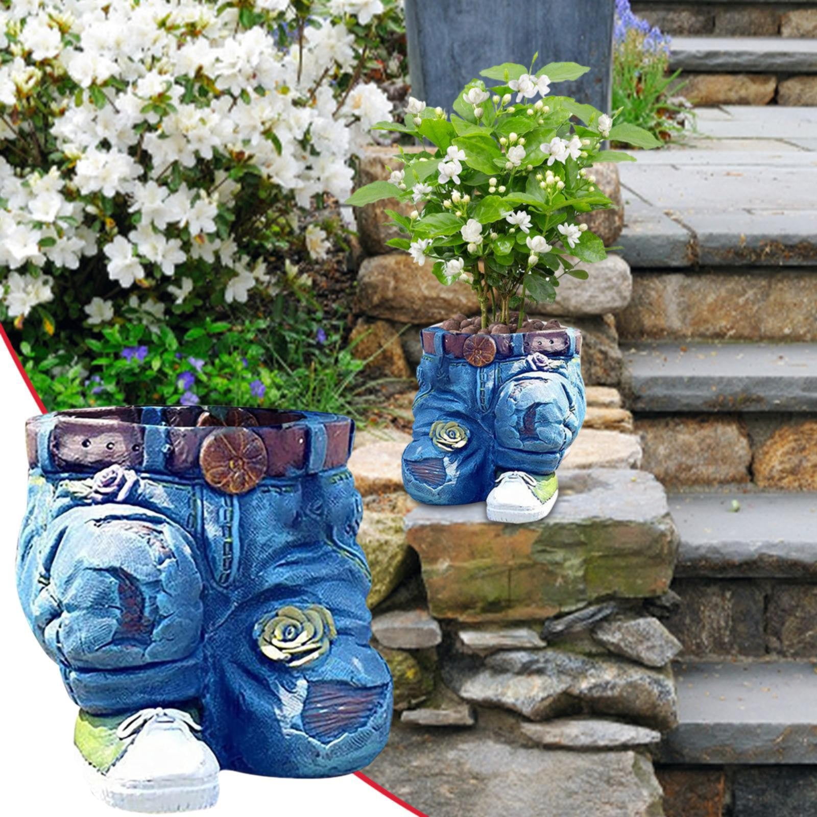 Zynic Flower Pots Creative Jeans Resin Flower Pot Flower Pot Cute ...