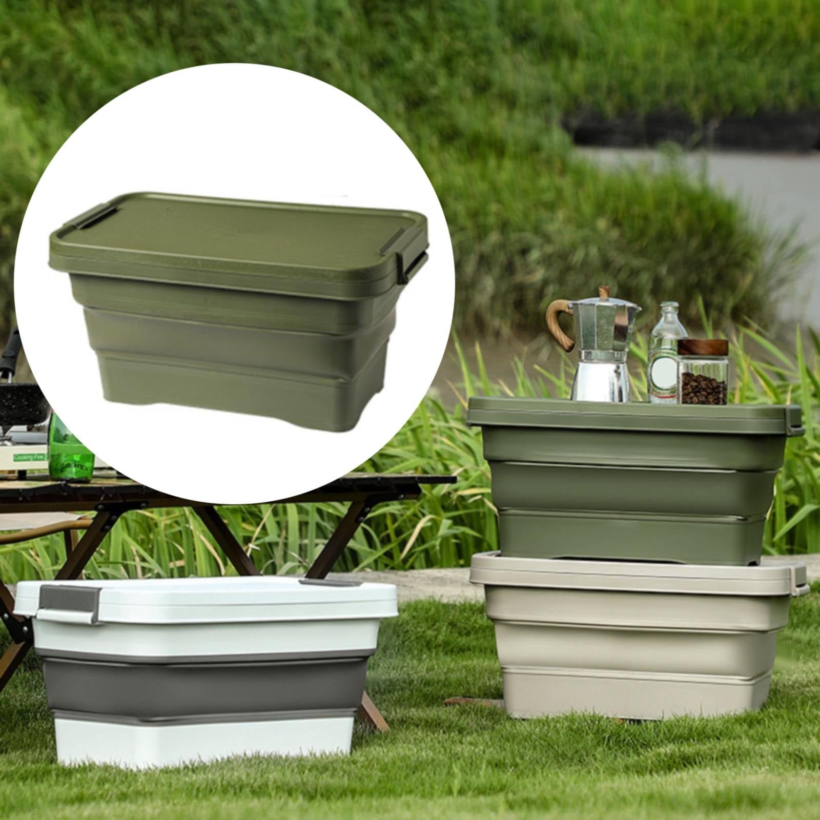 Zynic Folding Plastic Stackable Utility Crates 3 Pack Storage With Lids ...