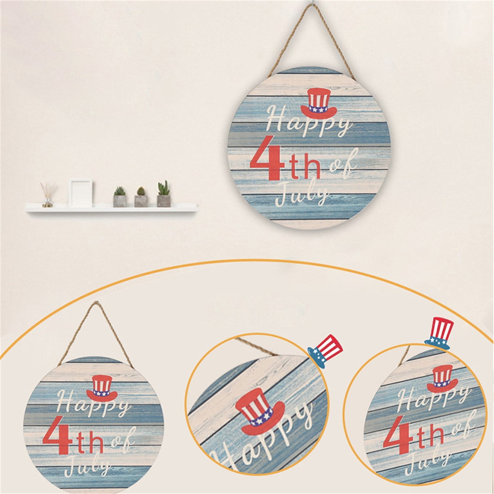 Zynic God America Patriotic Sign For Front Door Decor American Stripes