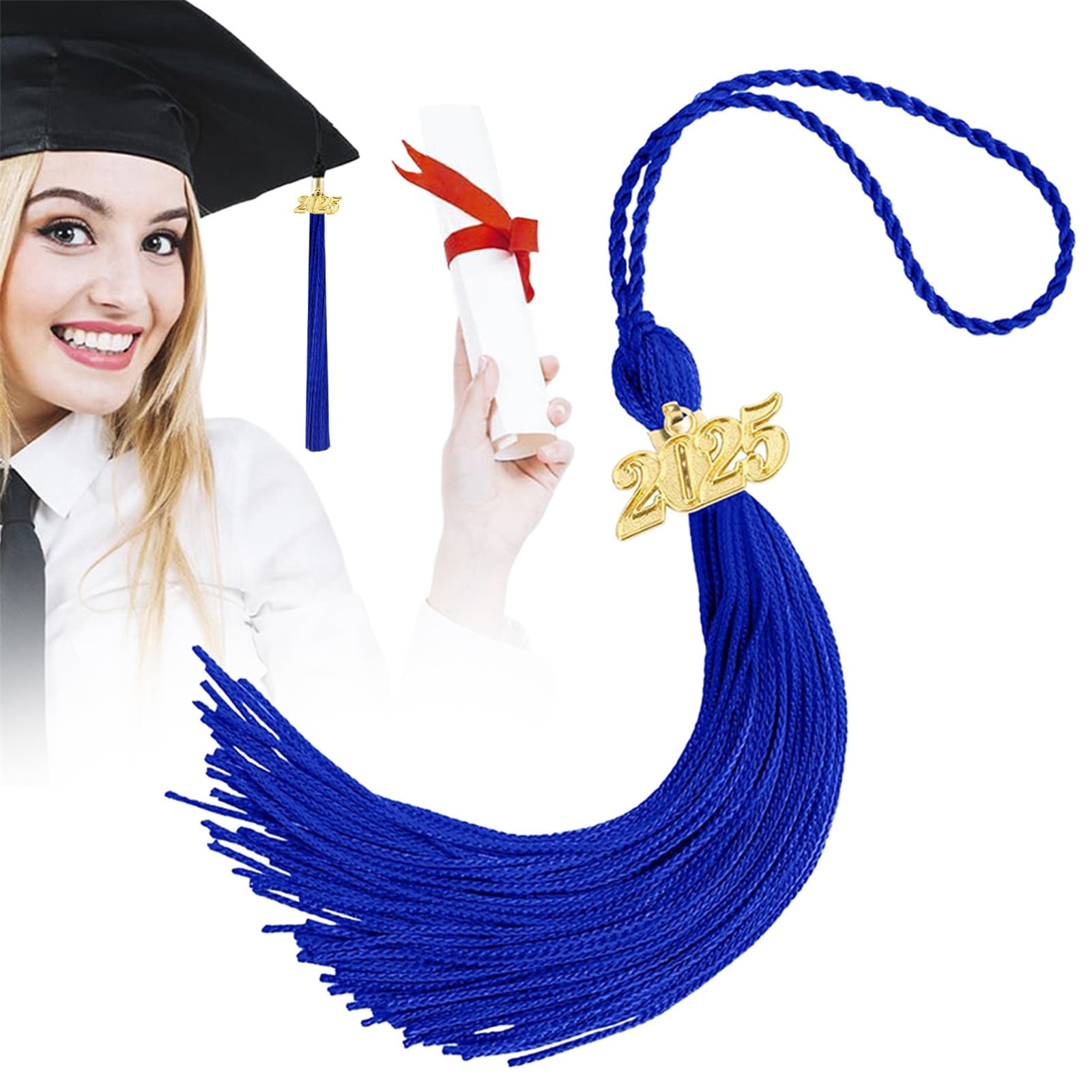 Zynic Graduation Tassel Decor Academic Cap Tassel With Gold/Silver ...