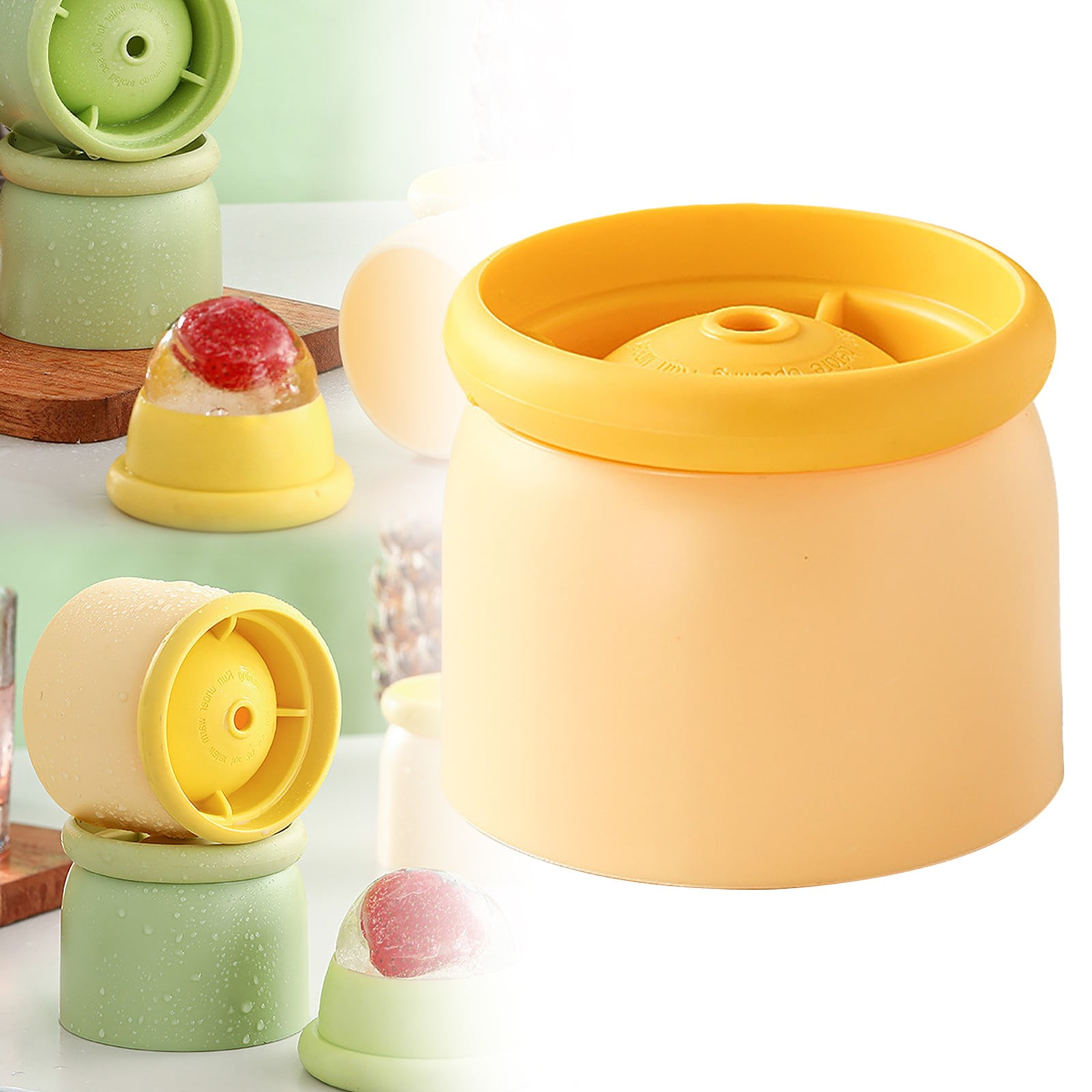 Zynic Round Ice Cube Set Of 1 Ice Cubes Trays For Freezer Make 2.4 Inch ...