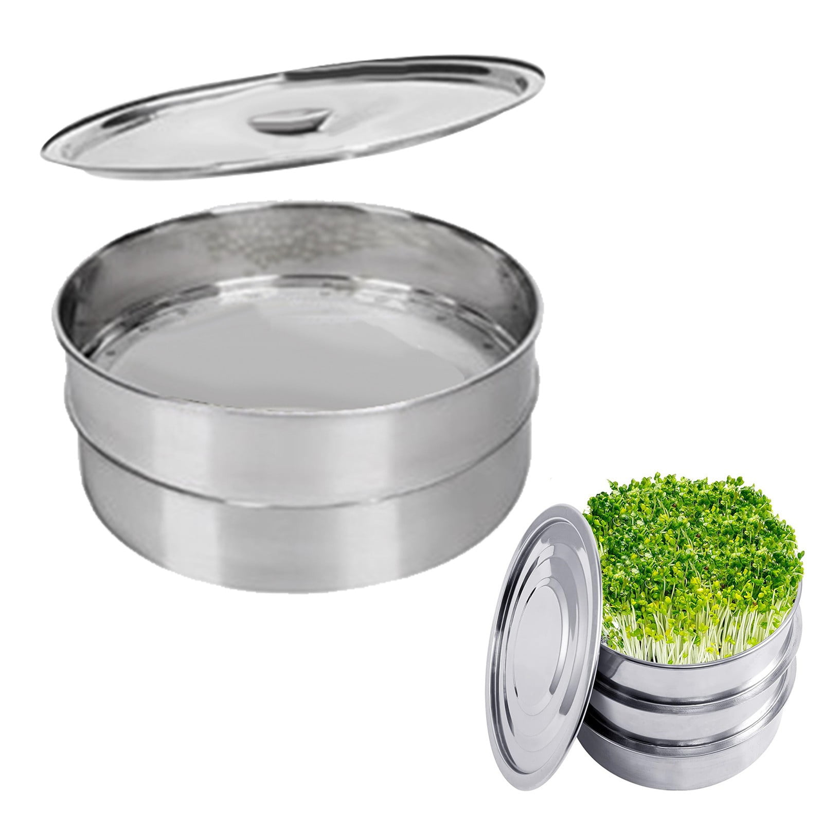 Zynic Stainless Sprouting Tray Two Tier Seed Sprouter For Growing Fresh
