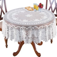 STONCEL Boho Plaid Tassel Round Tablecloth, Heavy Cotton Linen ...
