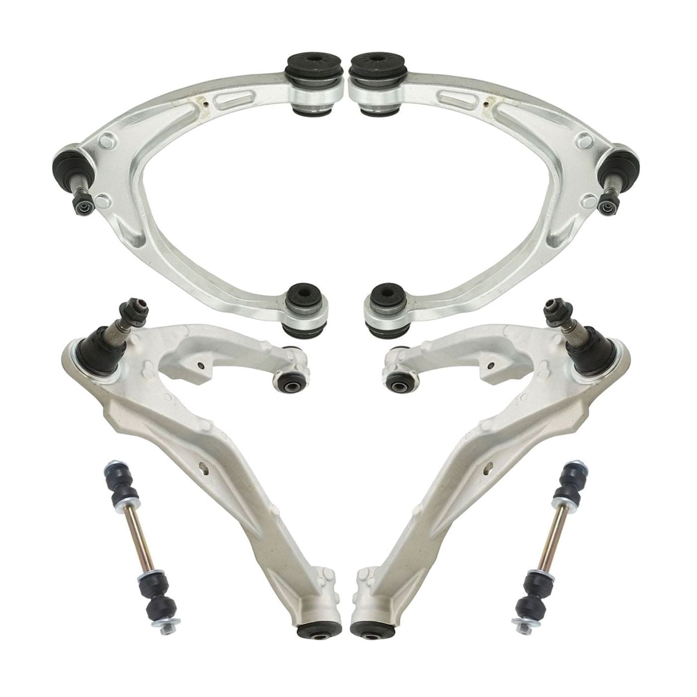 Zynkor 6pc Suspension Kit Front Upper & Lower Control Arms Sway Bar End ...