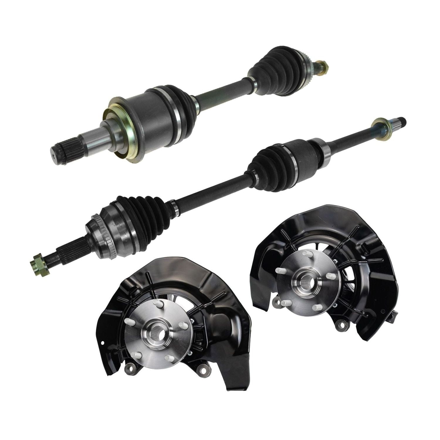 Zynkor Front CV Axles Steering Knuckles & Hubs 4pcs Drivetrain Kit-Type ...