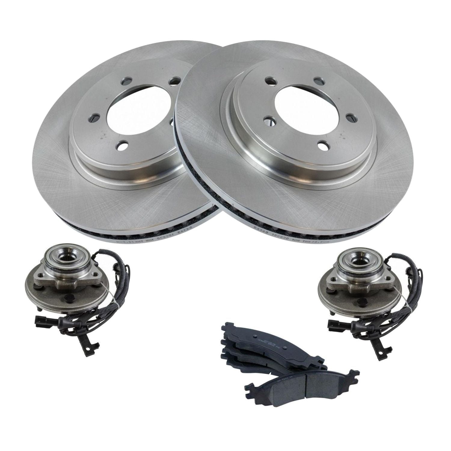 Zynkor Front Ceramic Disc Brake Pad Rotor & Hub Kit for Ford for ...