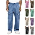 Zynoxe Cargo Pants for Men with Multi Pockets Classic Button Zipper Fly ...
