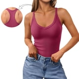 Zynoxe Women's Tank Tops with Built in Bras Summer Racerback Solid ...