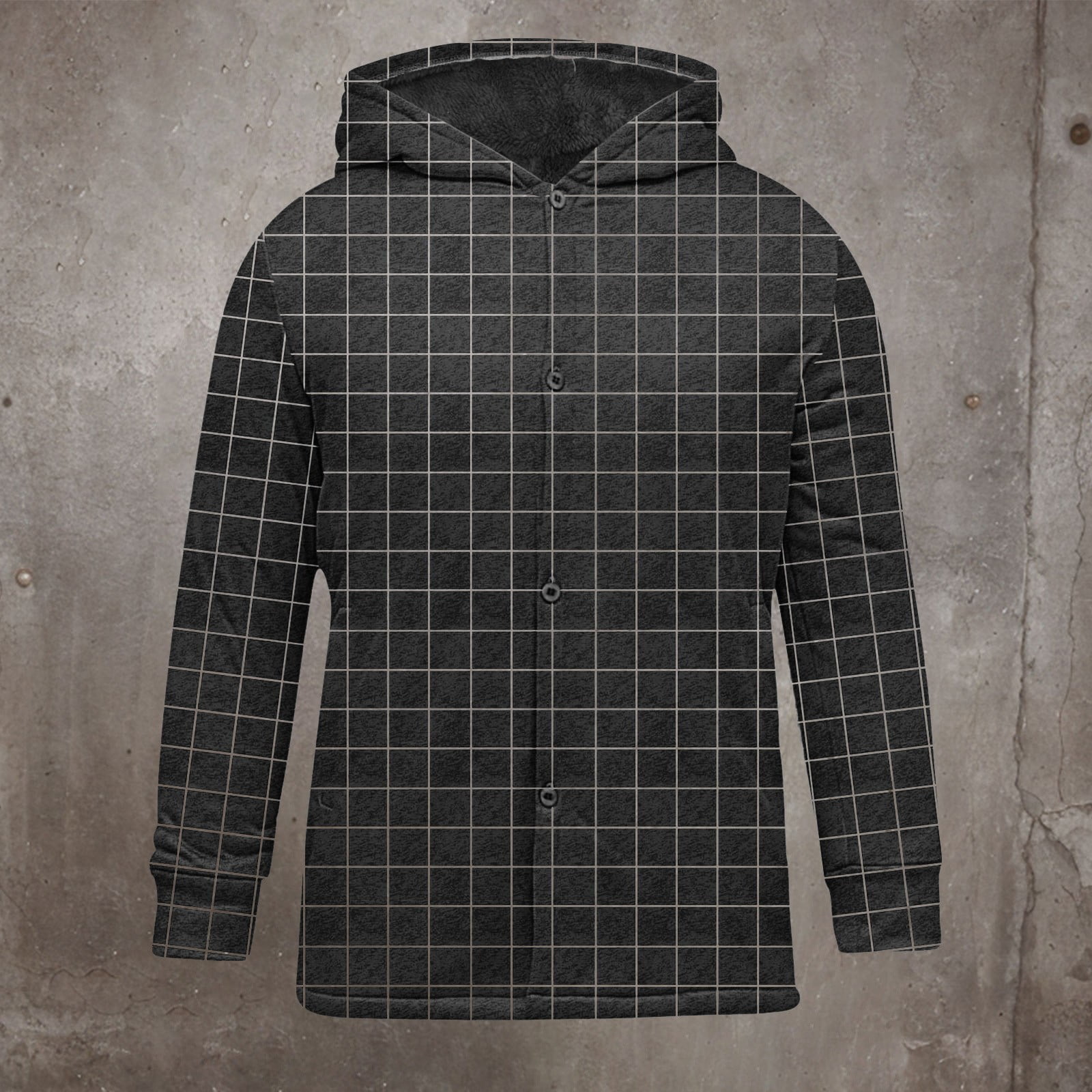 Zynviq Casual Mens Jackets Button Down Fleece Lined Hooded Long Sleeve ...