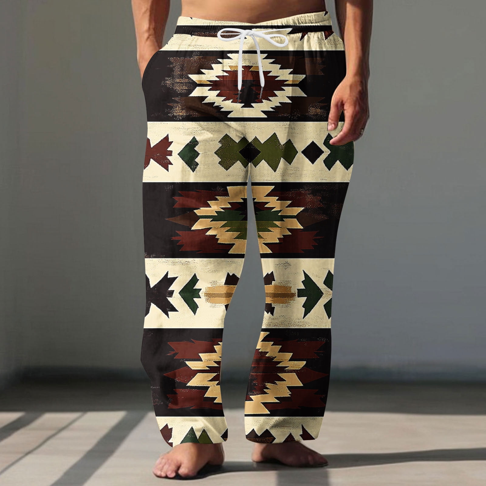 Zynviq Drawstring Pants for Mens Holliday Elastic Waist Graphic Soft ...