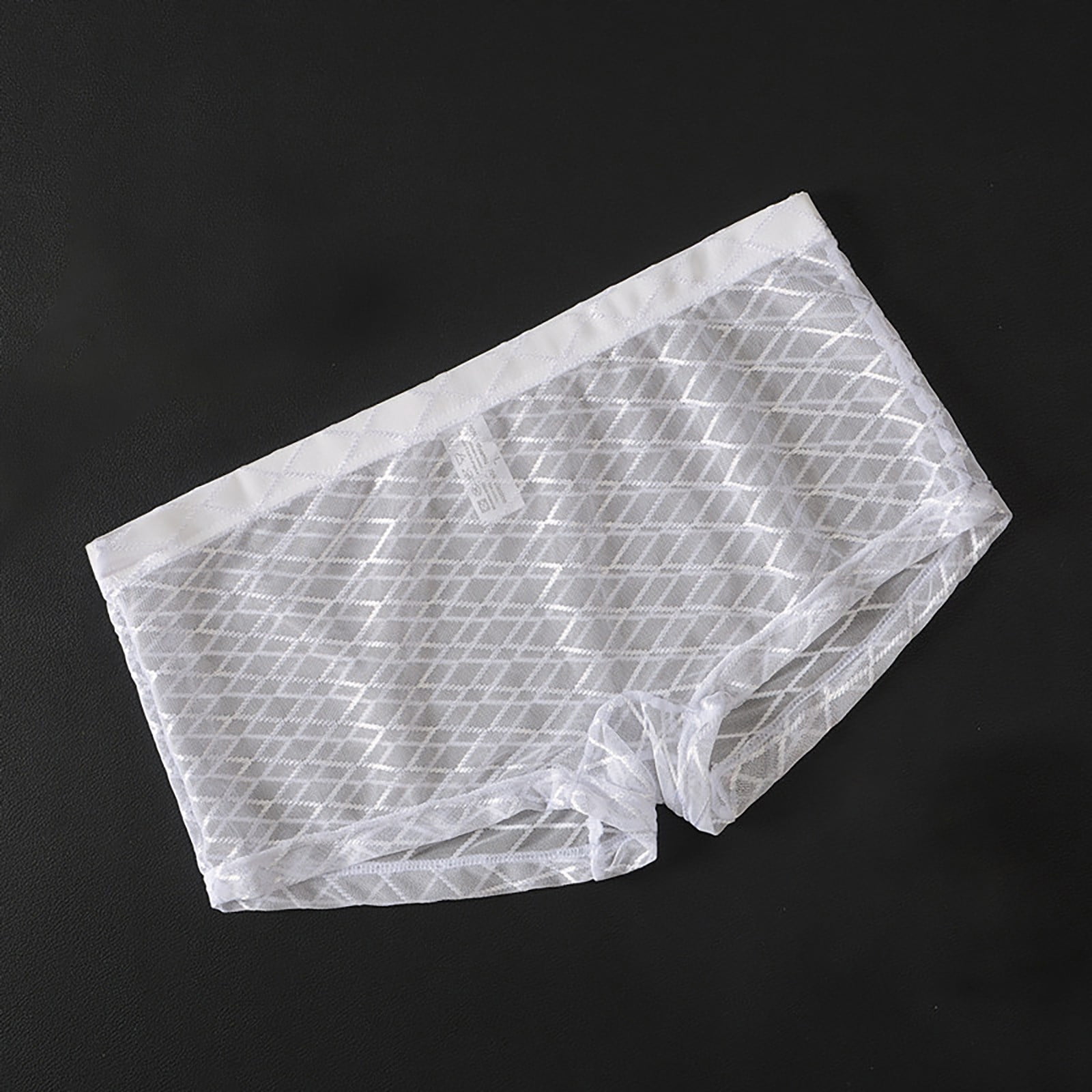 Zynviq Man Underwear Elastic See Through White Solid Transparent Lace ...