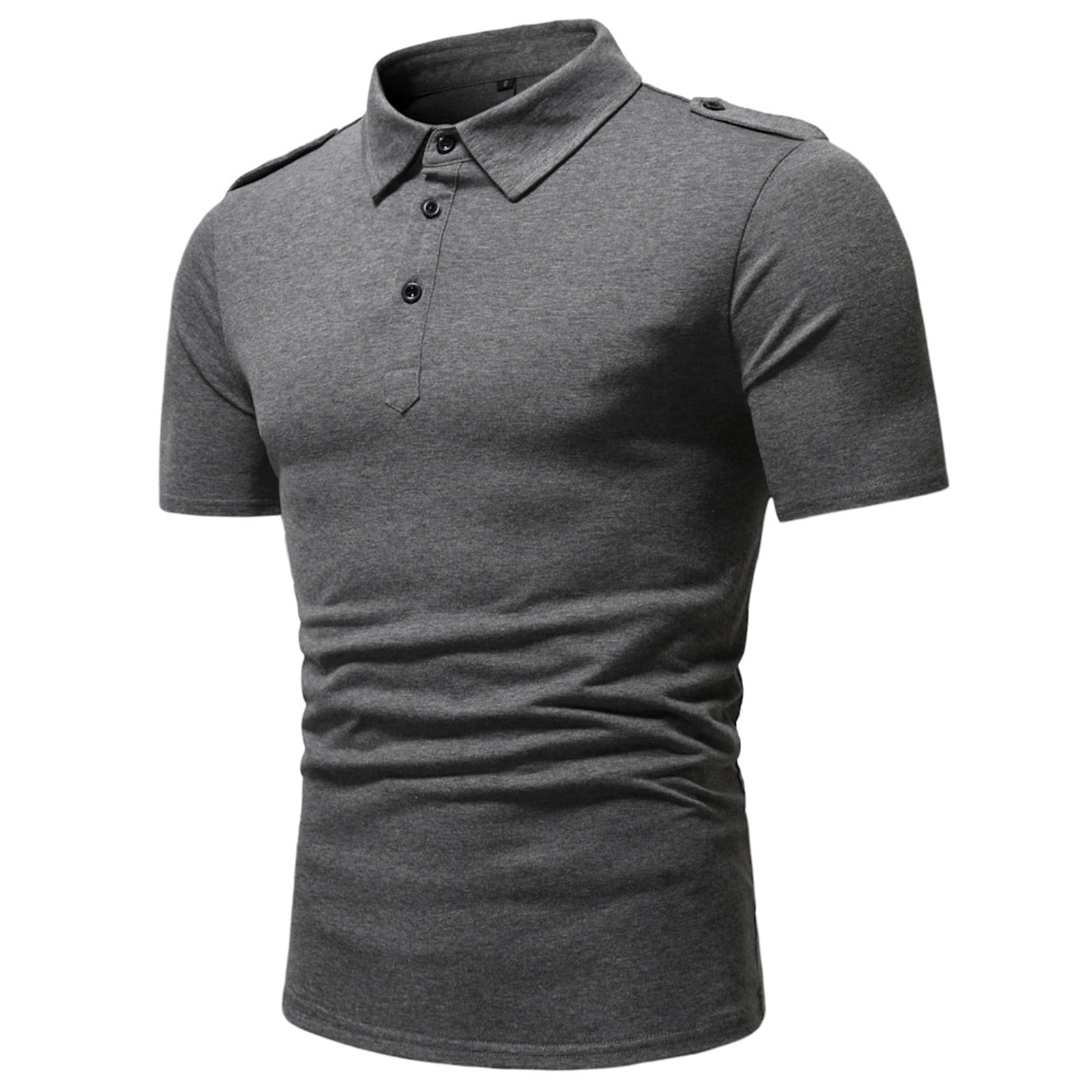Zynviq Men Shirts Slim Fit Short Sleeve Performance Shoulder Button ...