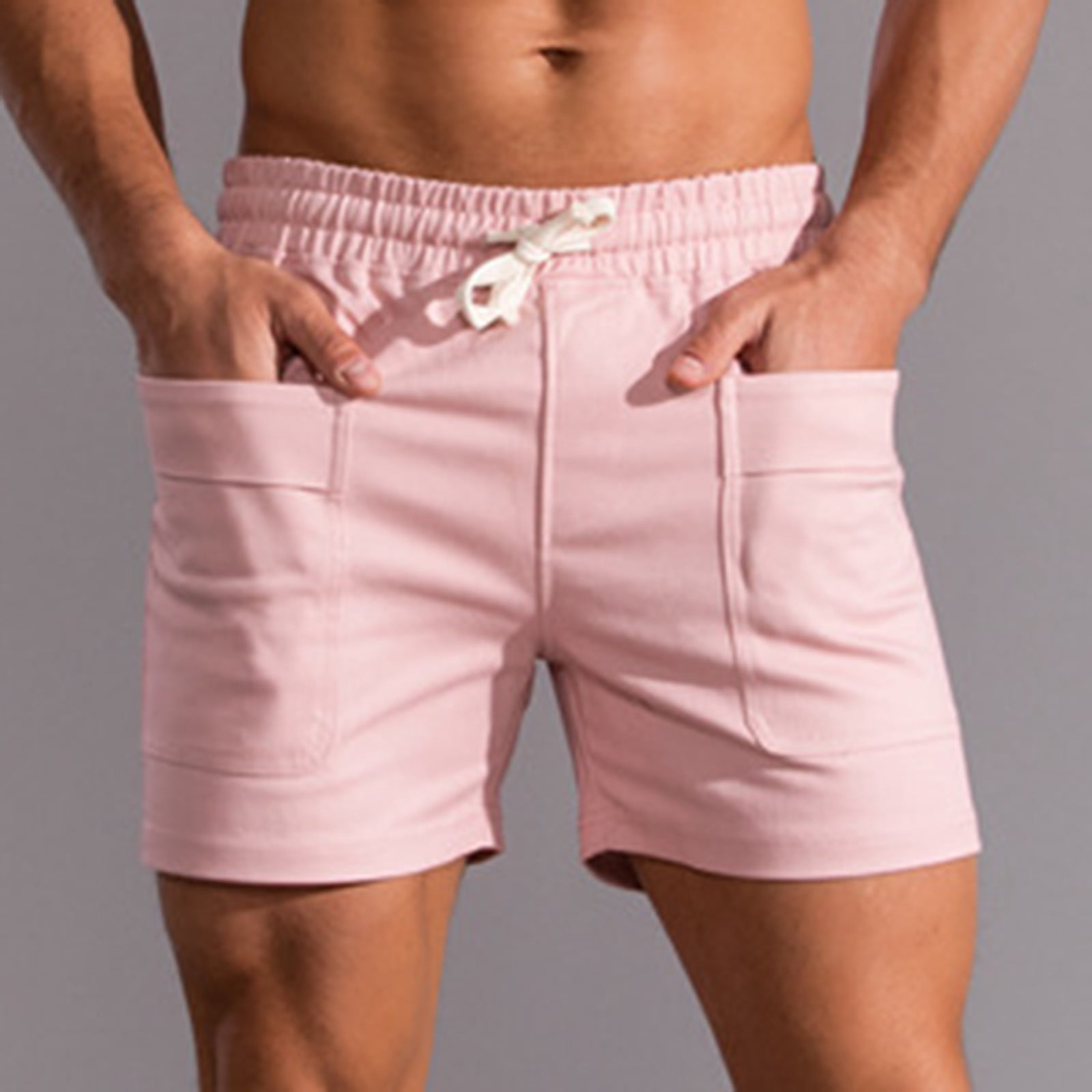 Zynviq Shorts For Men Active Elastic Waist Cotton Shorts Mens Big And