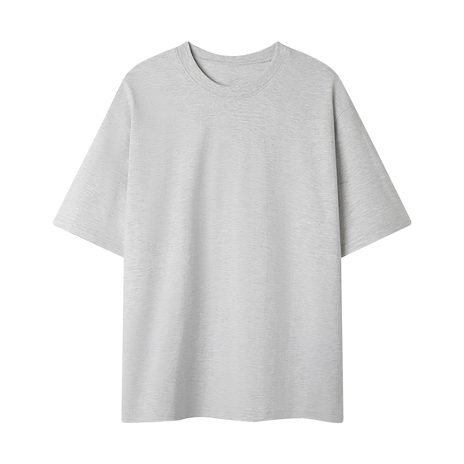 Zynviq Shirts for Men Trendy Short Sleeve Cotton Solid Color Tees Big ...